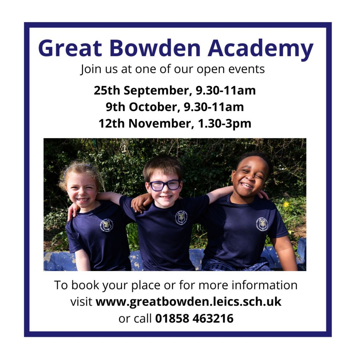 Great Bowden Academy - Book Now: School Open Events